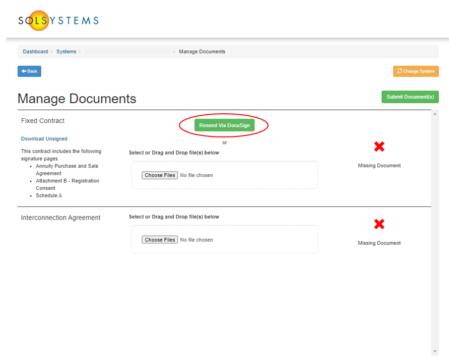 How to resend a Sol Systems Agreement via DocuSign (SREC Customers)